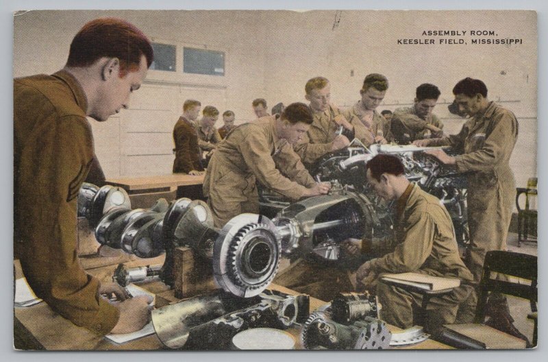 Keesler Field Army Air Base Mississippi~War Plane Engine Assembly Room ...
