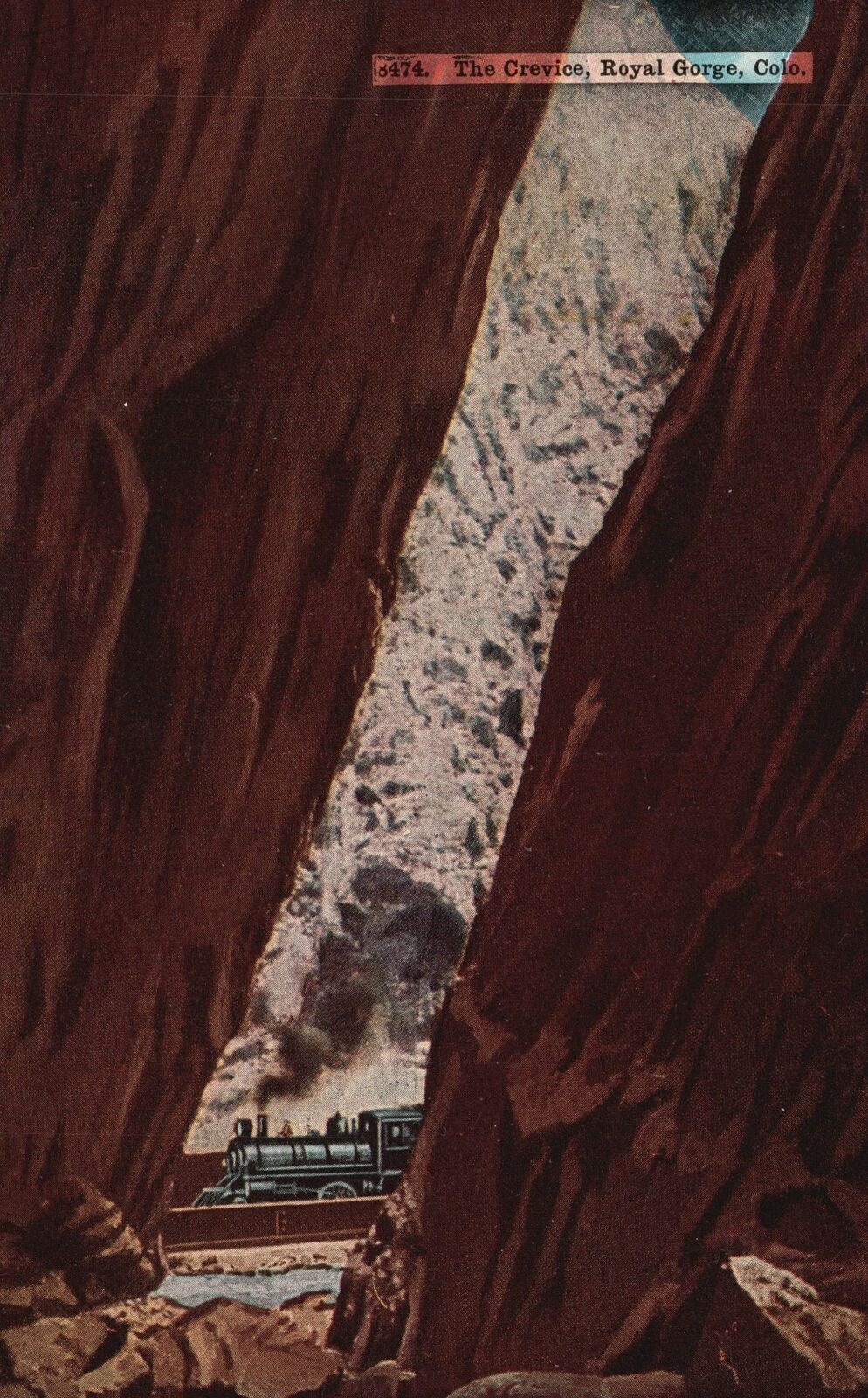 Vintage Postcard Crevice Rugged Granite Walls Of Chasm Royal Gorge ...