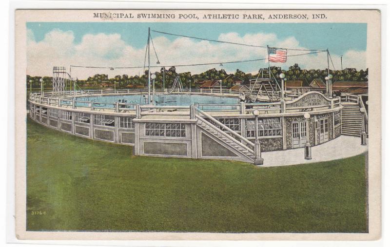 Swimming Pool Athletic Park Anderson Indiana 1920s postcard | United ...