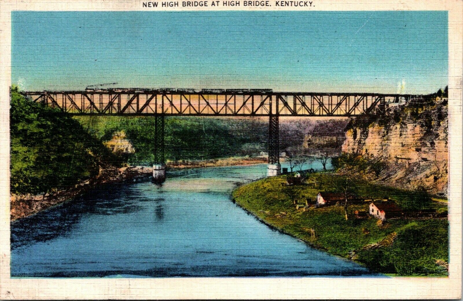 New High Bridge at High Bridge Kentucky Linen Postcard | United States ...