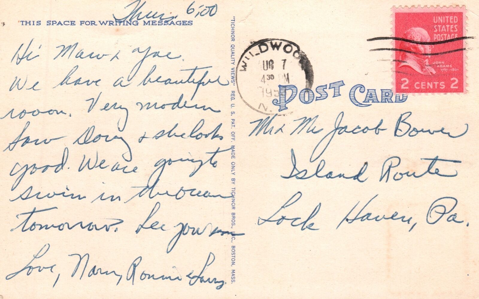 Vintage Postcard 1950's Little Boy In The Ocean Beach Bathing Swim Wear ...