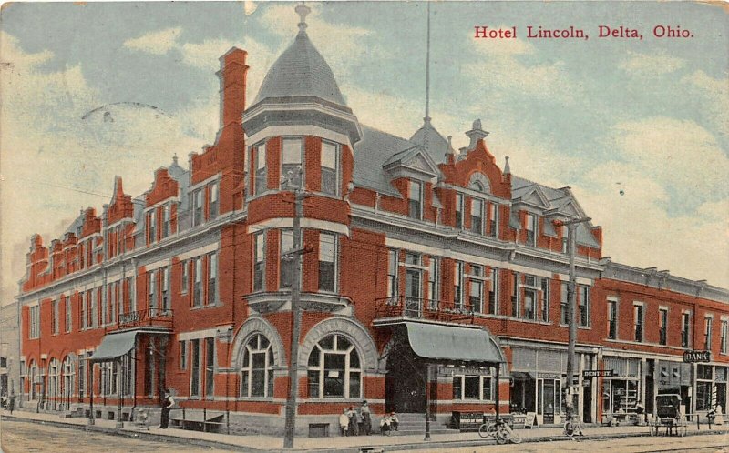 G3/ Delta Ohio Postcard 1912 Hotel Lincoln Building 1 | United States ...