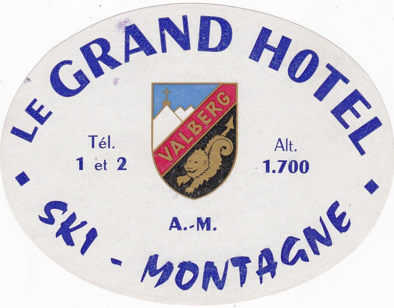 France Montagne Le Grand Hotel Vintage Luggage Label lbl0024 | Ephemera ...