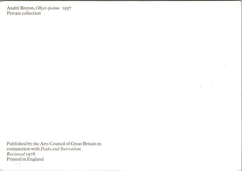 Objet-poeme Object Poem Andre Breton 1937 Postcard | Other / Unsorted ...
