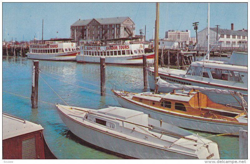 Fort Sumter Tour Boats Dock , CHARLESTON , South Carolina , 40-60s ...