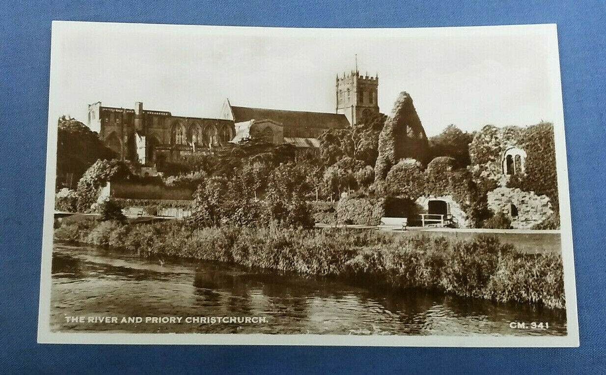 Vintage Real Photo Postcard The River And Priory Christchurch Dorset ...