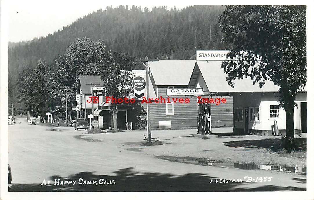 CA, Happy Camp, California, RPPC, Street Scene, Standard Gas Station ...