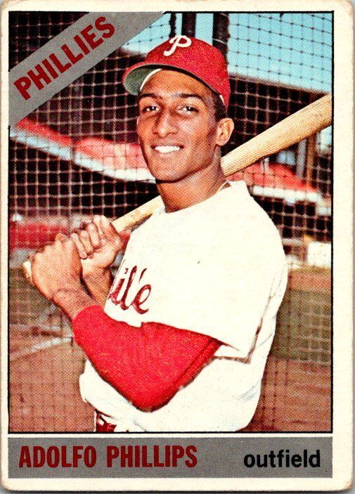 1966 Topps Baseball Card Adolfo Phillips Philadelphia Phillies sk1942 ...