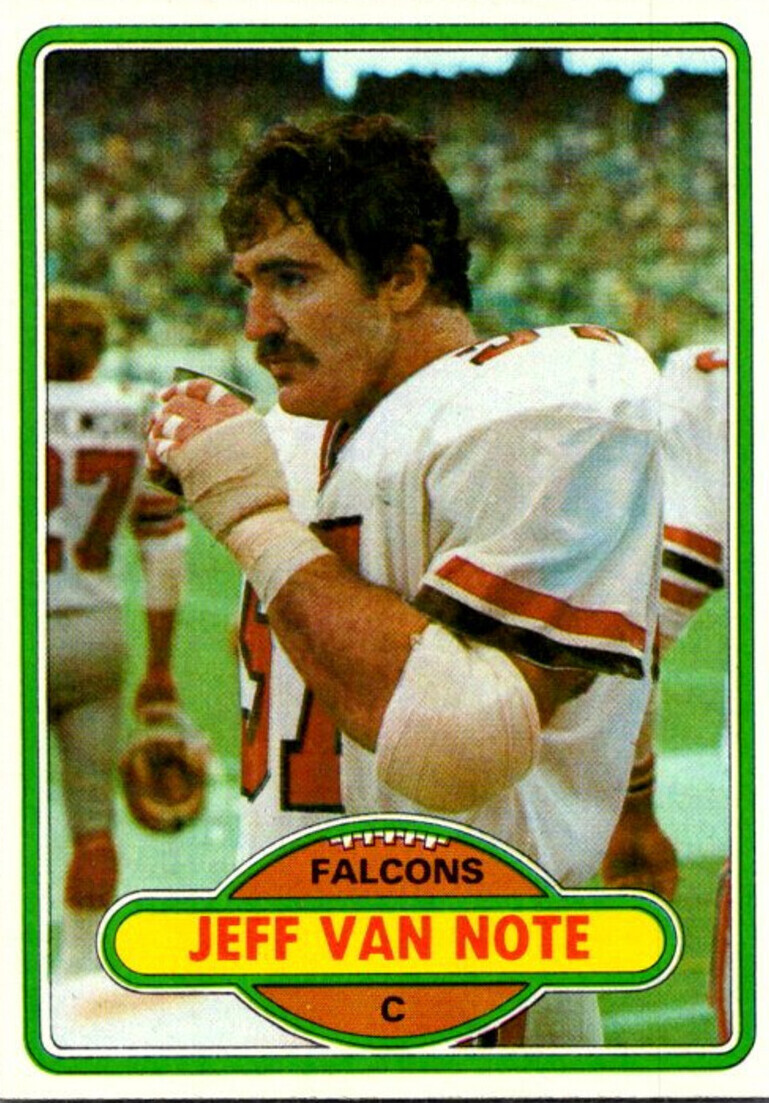 1980 Topps Football Card Jeff Van Note C Atlanta Falcons sun0168 ...