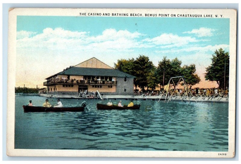 The Casino And Bathing Beach Bemus Point Canoeing Chautauqua Lake NY ...