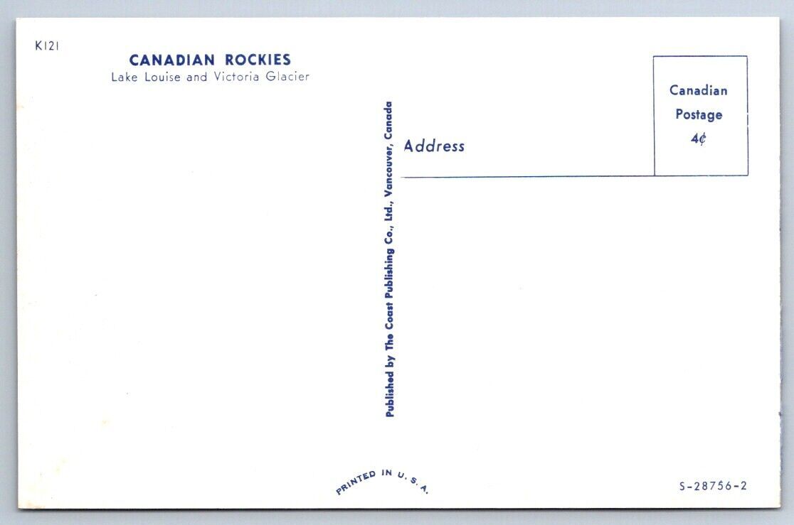 Lake Louise, Victoria Glacier, Banff National Park, Alberta, Vintage ...