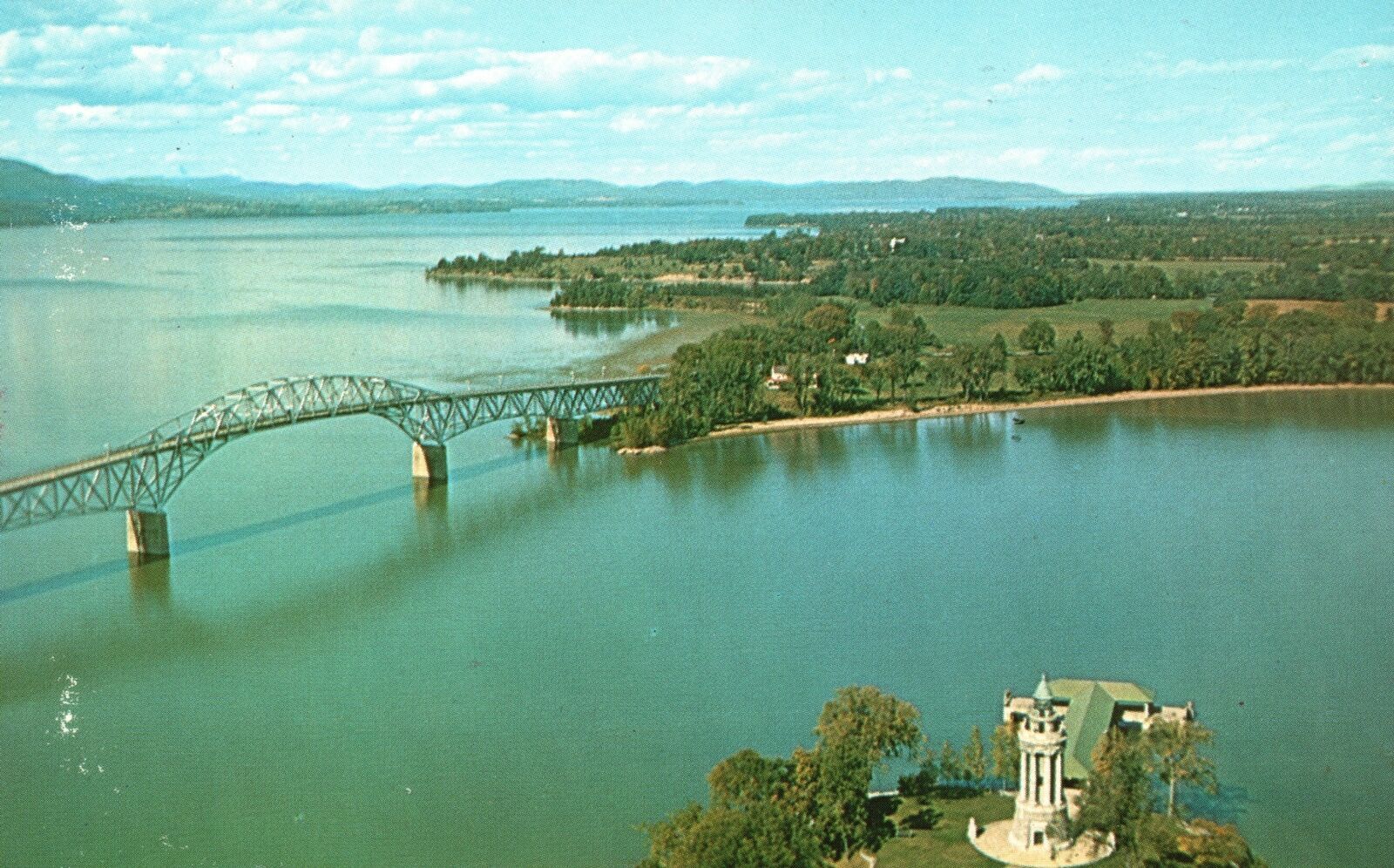 Vintage Postcard Lake Champlain Toll Bridge Chimney Point Vermont ...