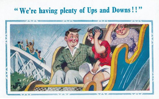 Upskirt Ups Downs Fairgroud Rollercoaster Theme Park Ride Comic Humour ...