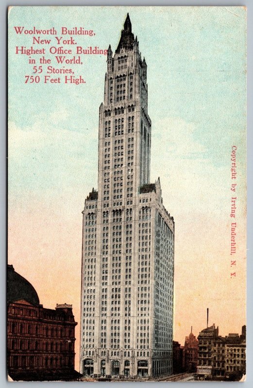 Woolworth Building New York City Highest Office Bldg. Skyscraper View ...
