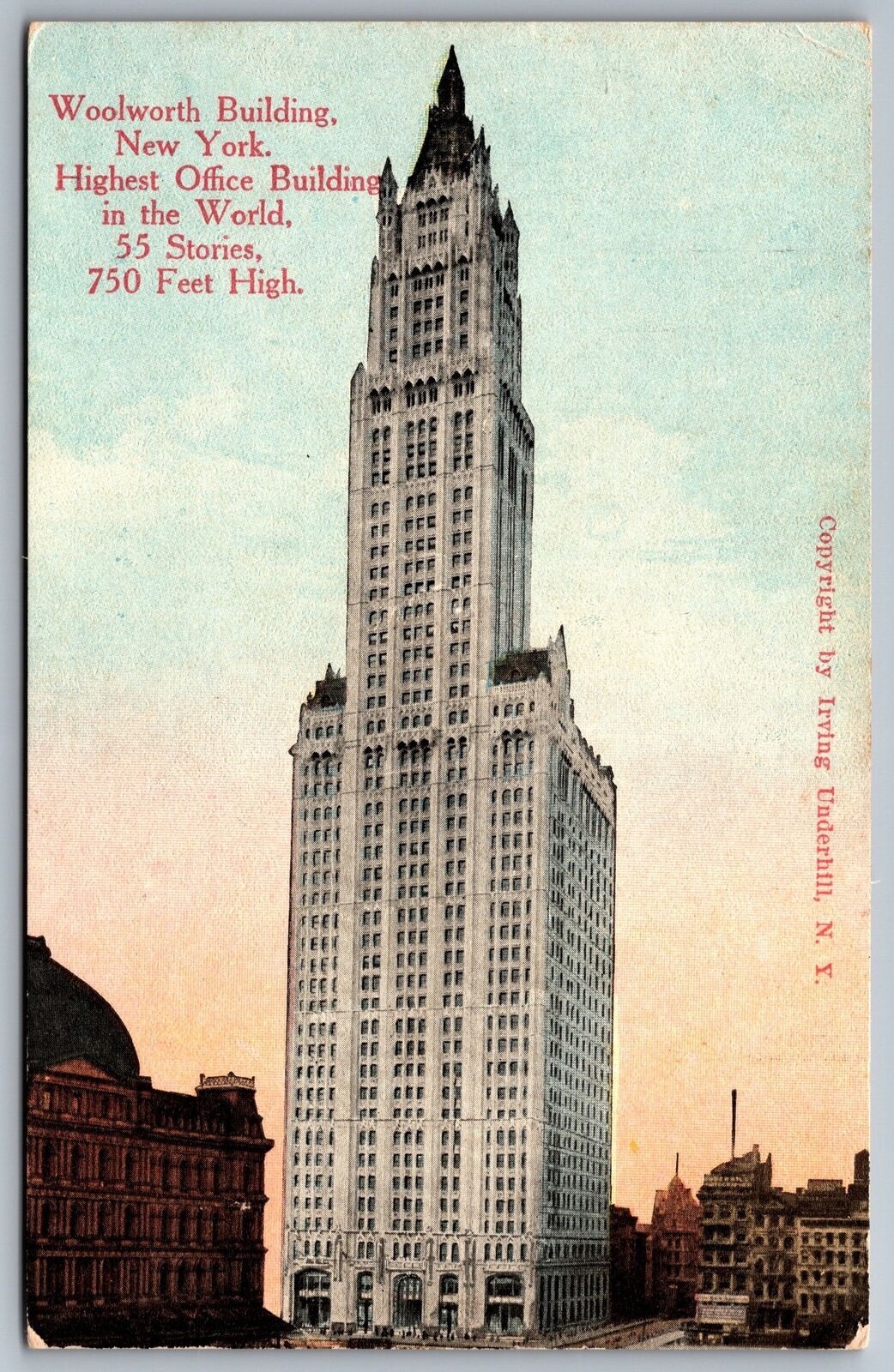 Woolworth Building New York City Highest Office Bldg. Skyscraper View ...
