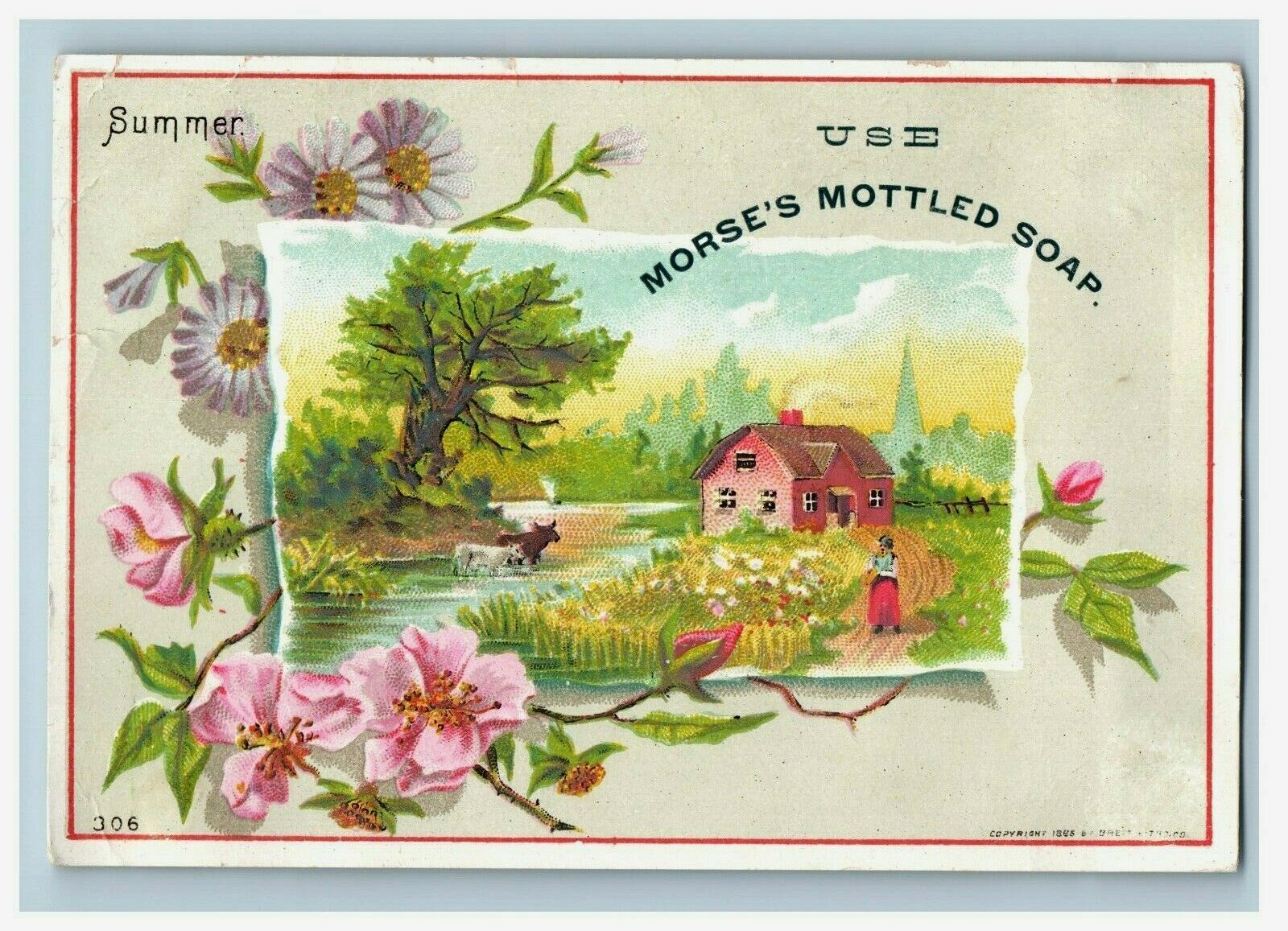 1885 Morse's Mottled Soap Country House Scene Cattle P213 | Ephemera ...