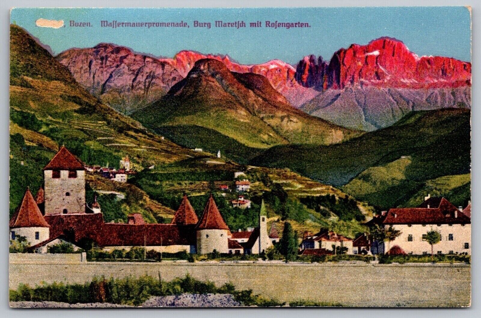 Bozen Wassermauerpromenade Burg Maretfdh Mit Rosengarten Antique ...