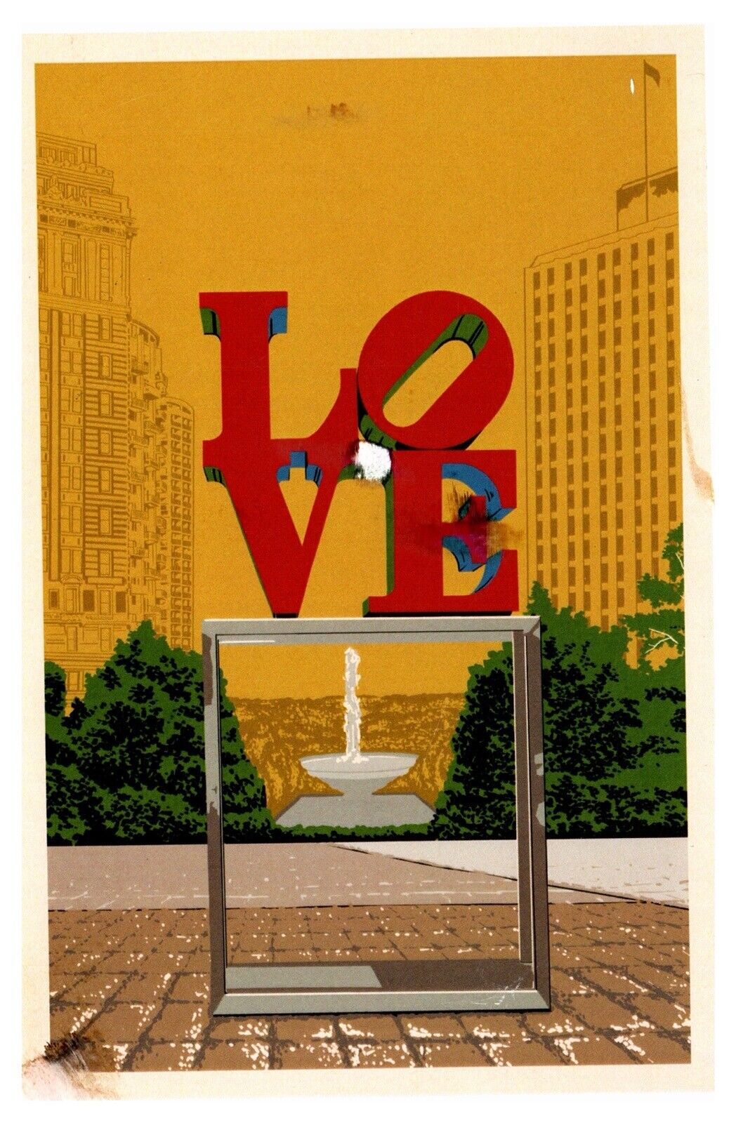 Philadelphia Pennsylvania Love Statue Letterpress Chrome WOB Posted ...