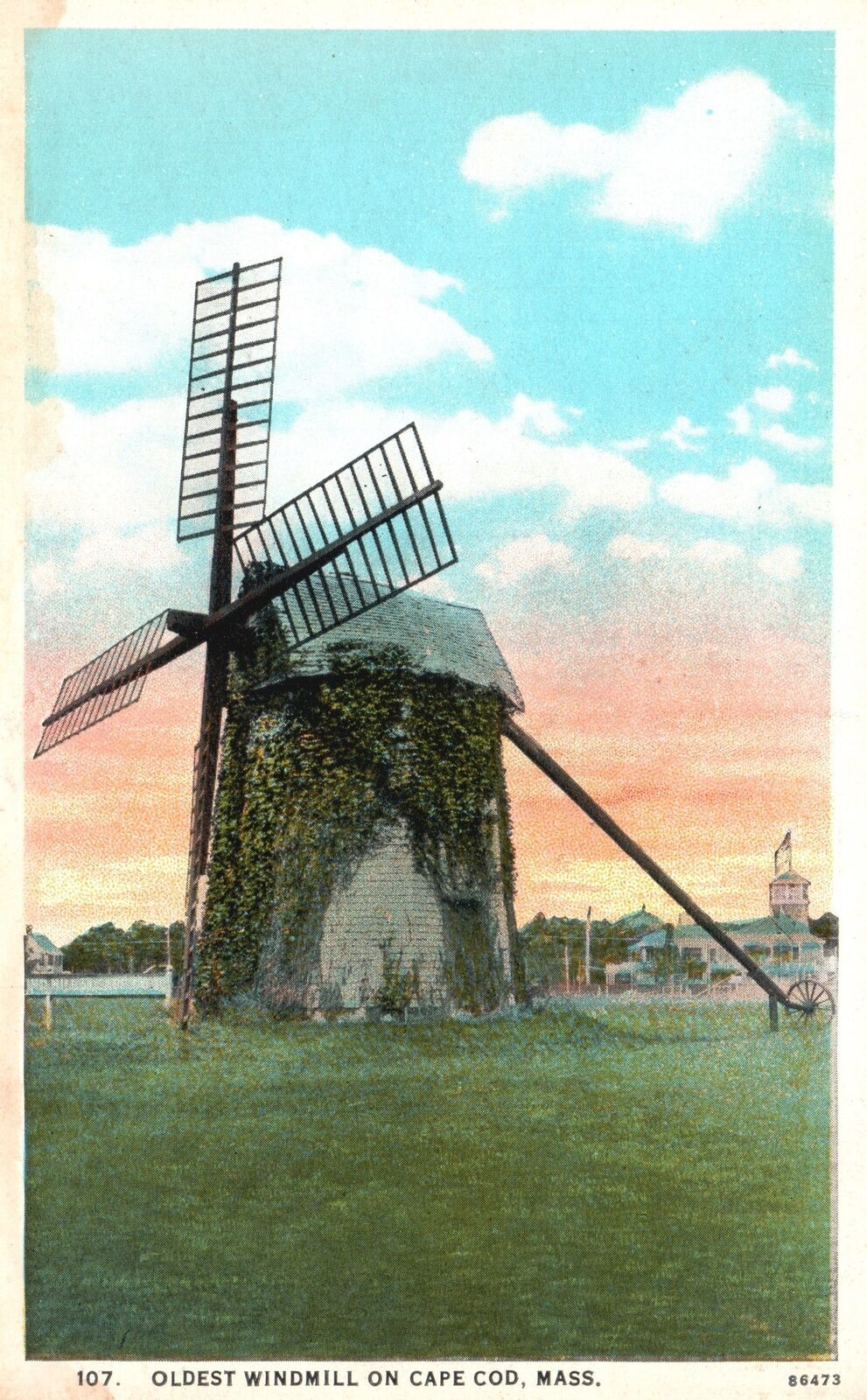 Vintage Postcard Oldest Windmill West Yarmouth Cape Cod Massachusetts E ...