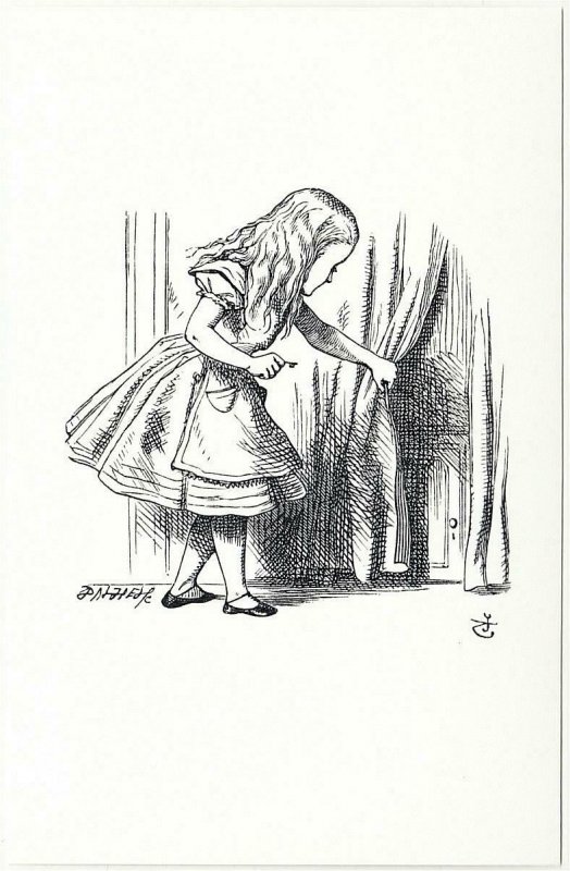 Alice in Wonderland Small Door Behind the Curtain Postcard by John ...
