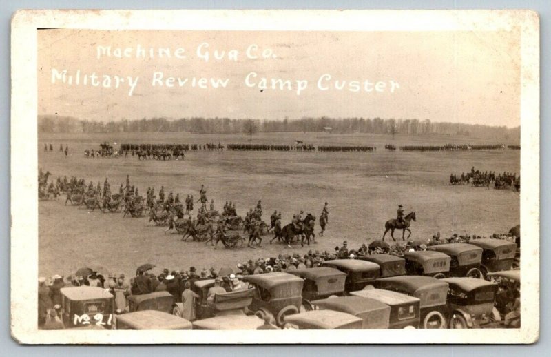 RPPC WW1 1918 Us Army Machine Gun Co. Military Review Camp Custer MI ...