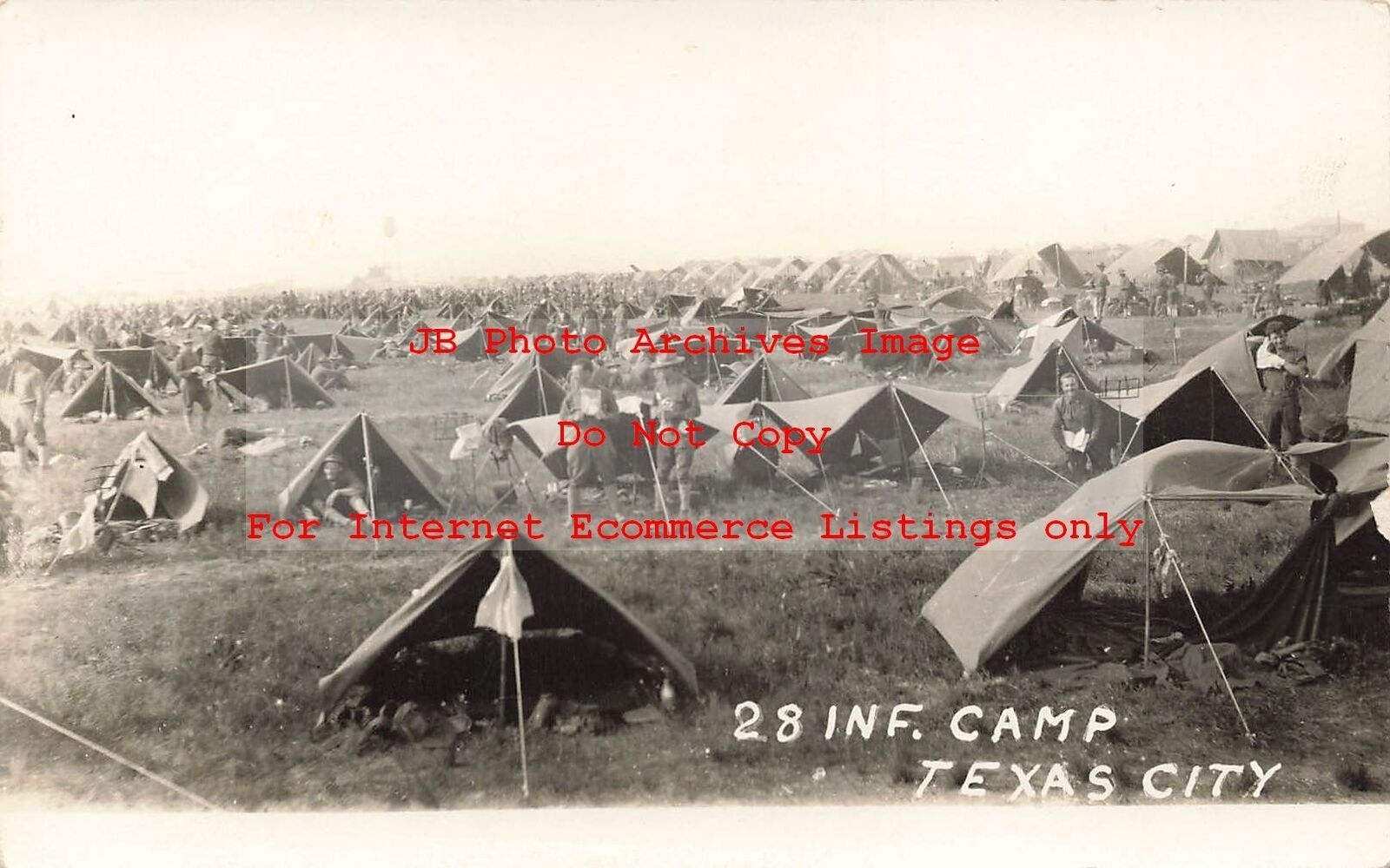 Mexico Border War, RPPC, US Army 28th Infantry Camp, Texas City, Photo ...