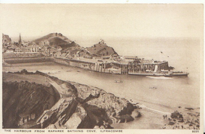 Devon Postcard - The Harbour from Raparee Bathing Cove - Ilfracombe ...