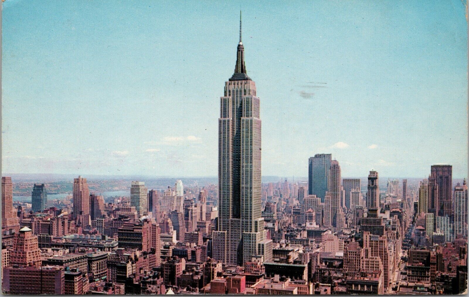 Uptown Skyline Showing Empire State Bldg New York City NY Postcard ...