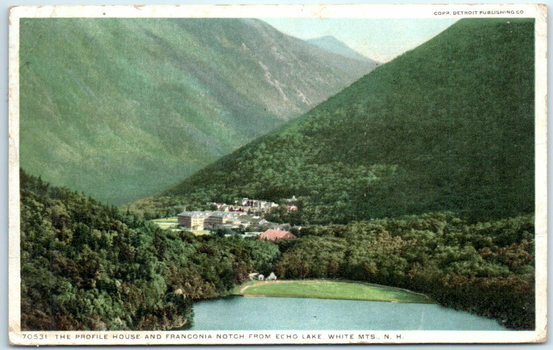 The Profile House and Franconia Notch from Echo Lake, White Mts. - New ...