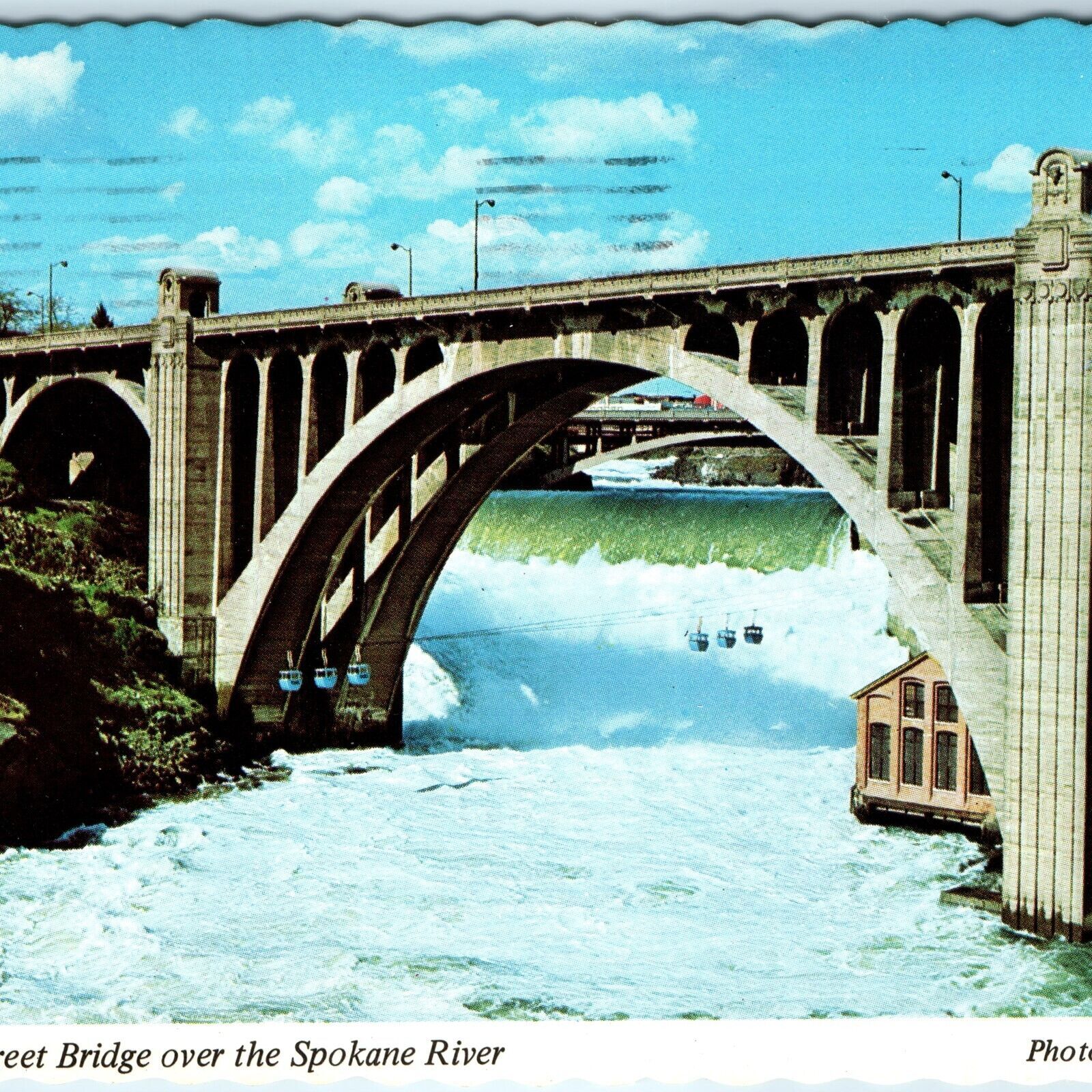 c1970s Spokane WA Lower Falls Concrete Bridge Gondola Cable Cars 4x6 ...