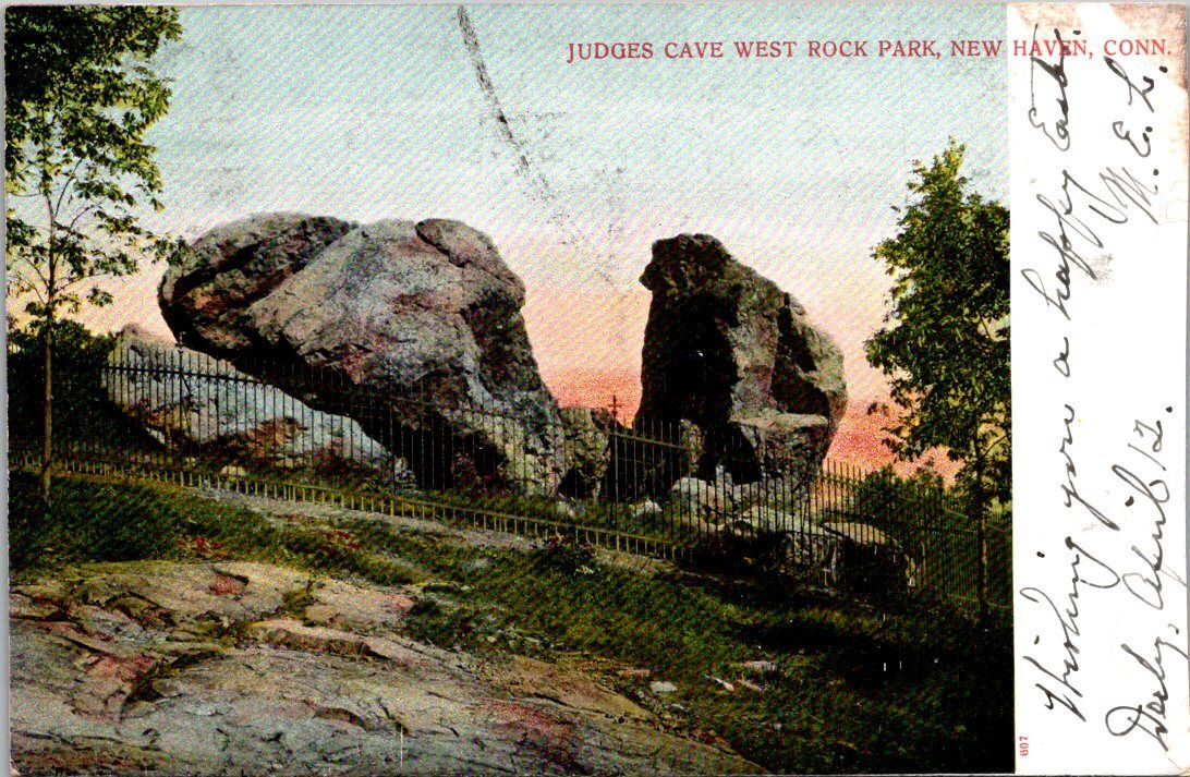 Connecticut New Haven West Rock Park Judge's Cave 1906 | United States ...