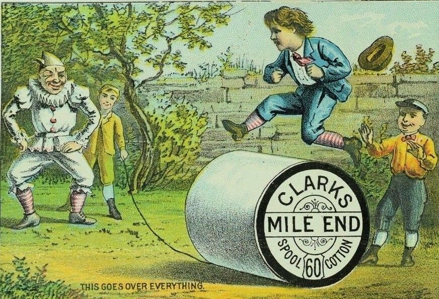 Clark's Mile-End Spool Cotton Clown Children Jumping Giant Spool P77 ...