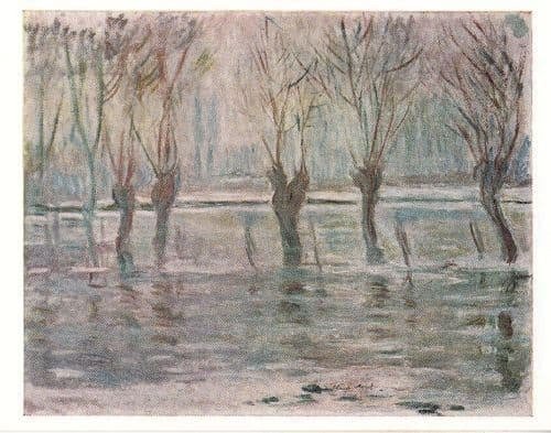 Claude Monet The Water Flood Rain Still Life Rare Art Portrait Painting ...