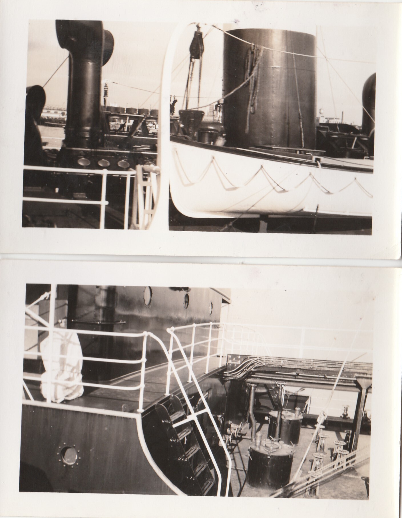 Vintage 1940'S Laker Cargo Ship Deck and Rescue Boat - 2 Different ...