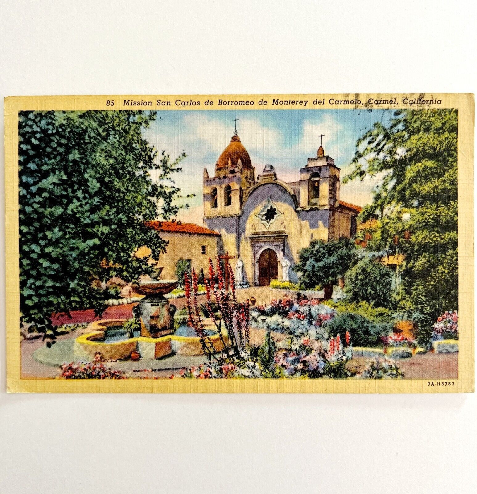 San Carlos Of Monterey Mission Carmel Postcard California c1930s PCBG9A ...