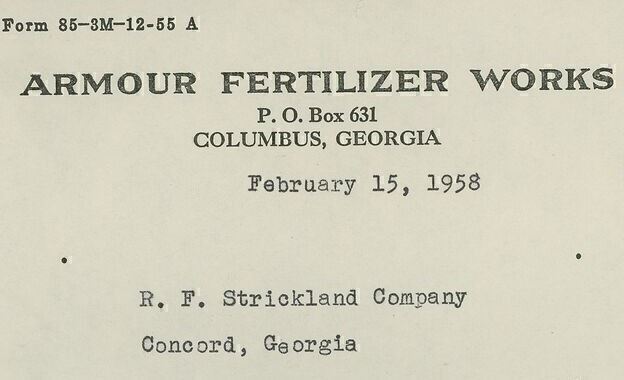 1958 Armour Fertilizer Works Columbus Georgia F.B. Mainor Manager ...