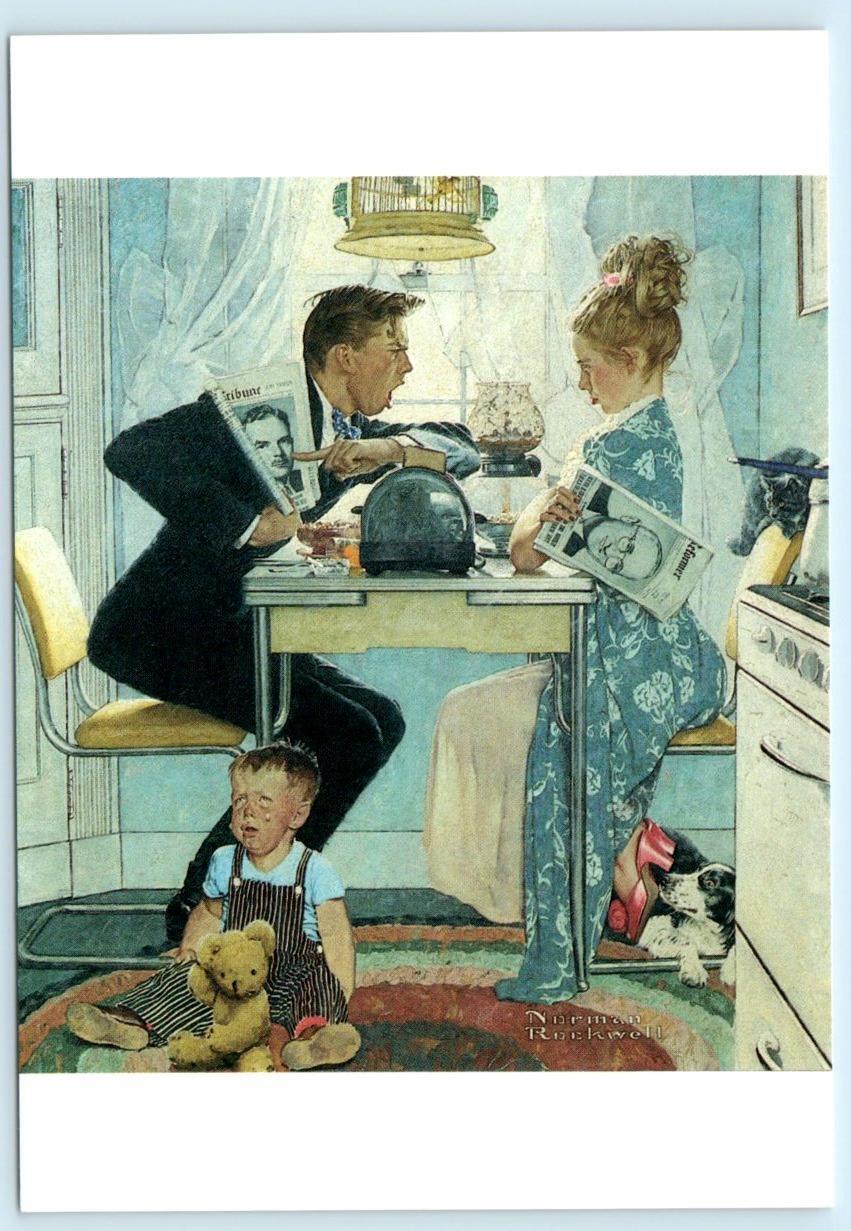 NORMAN ROCKWELL Repro Truman vs Dewey "FAMILY SQUABBLE" (1948) ~ 4"x6 ...