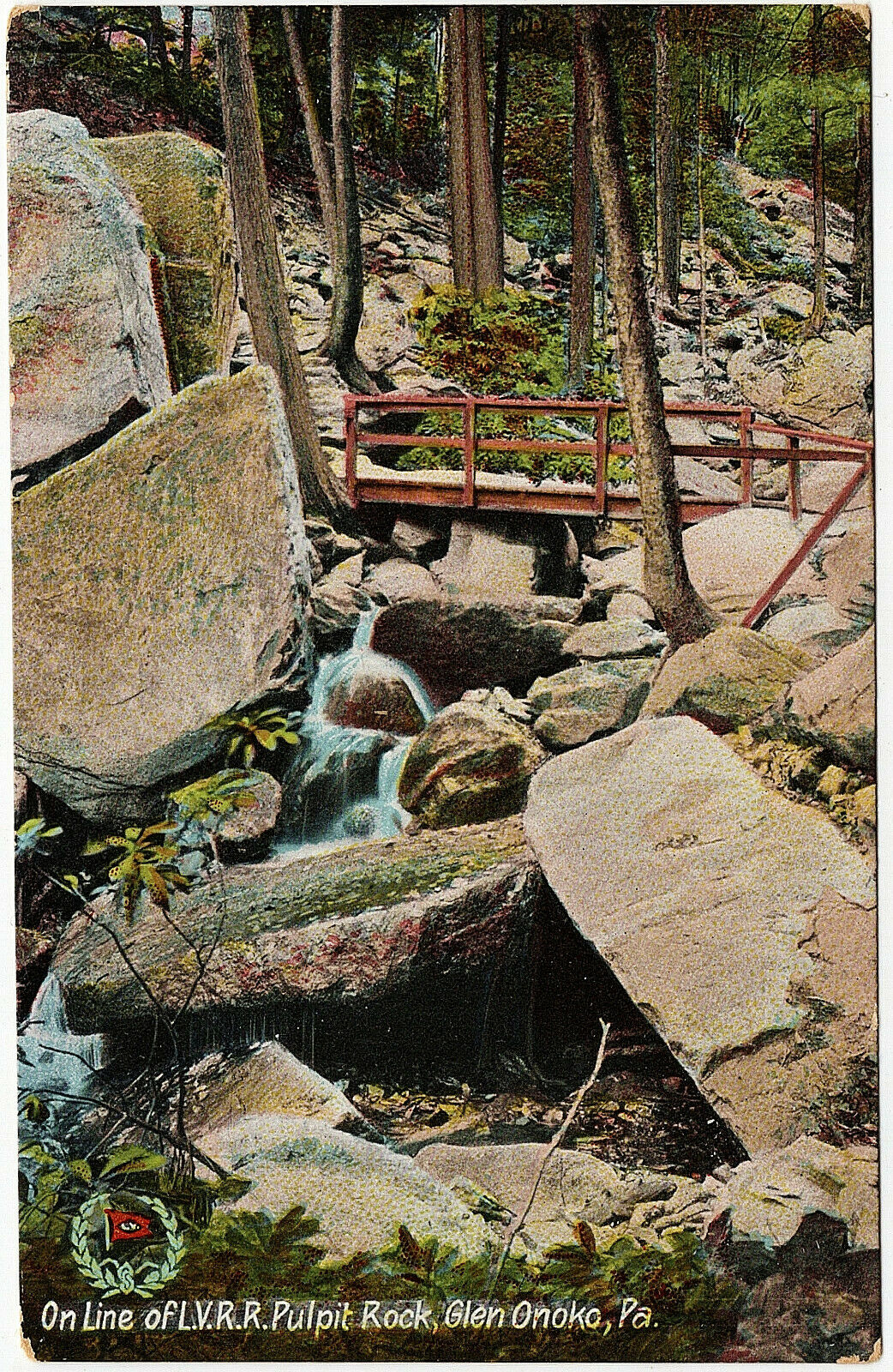 1907 Glen Onoko PA On Line L.V.R.R. Lehigh Valley Railroad Pulpit Rock ...