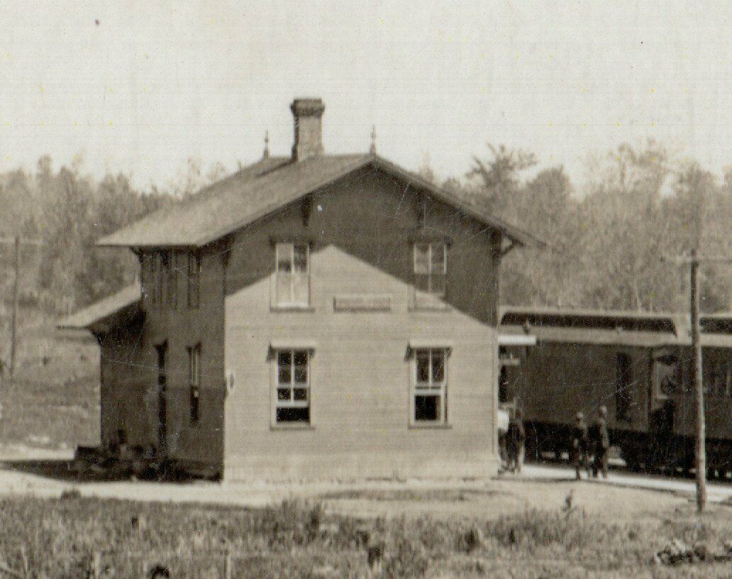 Irma WISCONSIN RPPC c1910 DEPOT TRAIN at STATION Main Street nr ...
