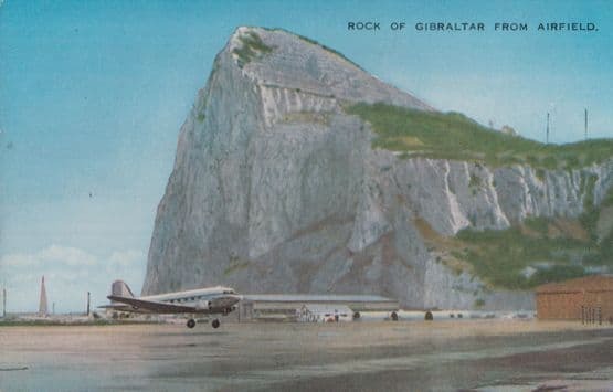 Gibraltar Rock From Airfield Airport Vintage Postcard | Europe - United ...