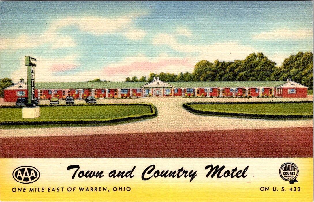 Warren, OH Ohio TOWN & COUNTRY MOTEL Roadside TRUMBULL COUNTY ca1940's ...