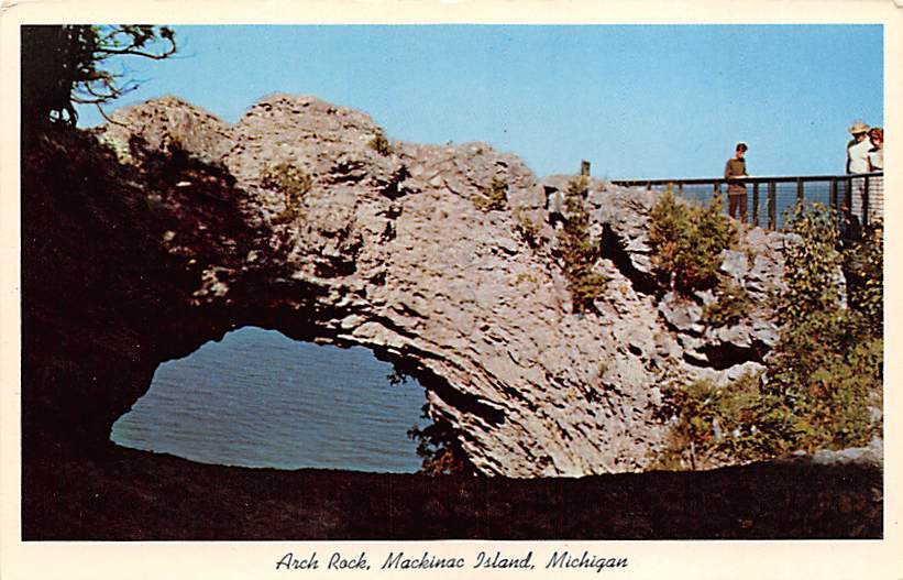 Arch Rock World Famous Limestone Arch - Mackinac Island, Michigan MI ...