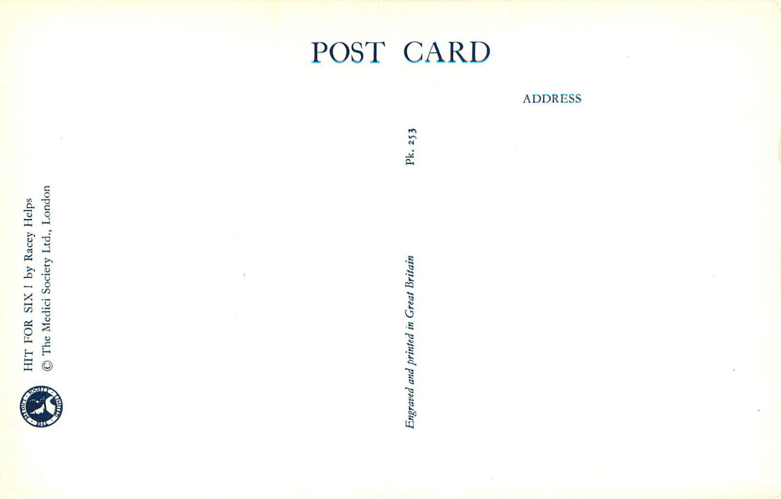 Medici Postcard Racy Helps PK213 Dressed Animals Play Cricket Hit For ...