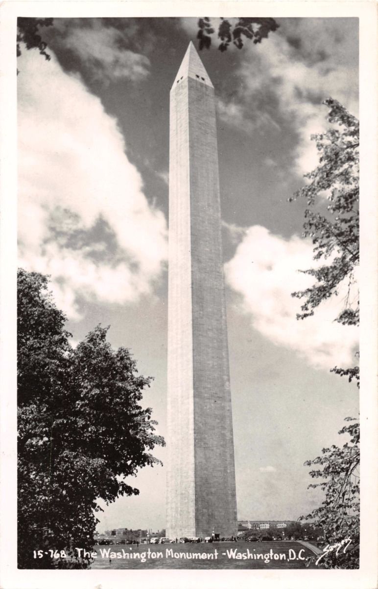 Washington Dc~Washington Monument~Sawyers Real Photo Postcard 1940s ...