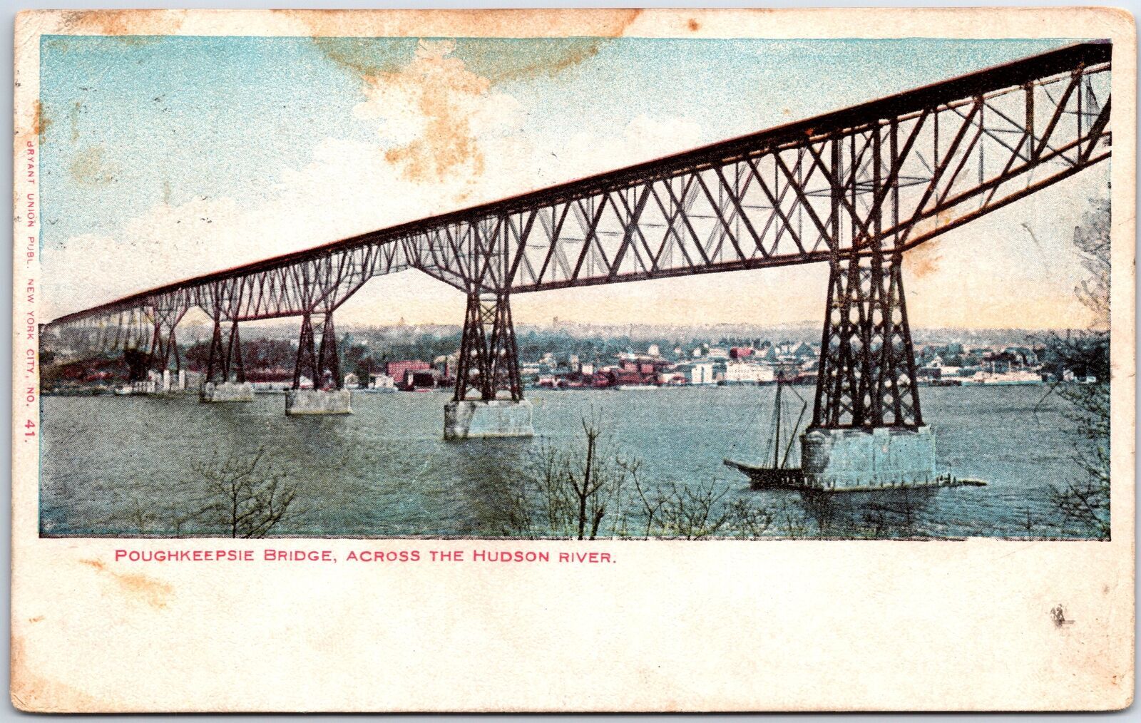 Vintage Postcard the Poughkeepsie Bridge on the Hudson River New York ...