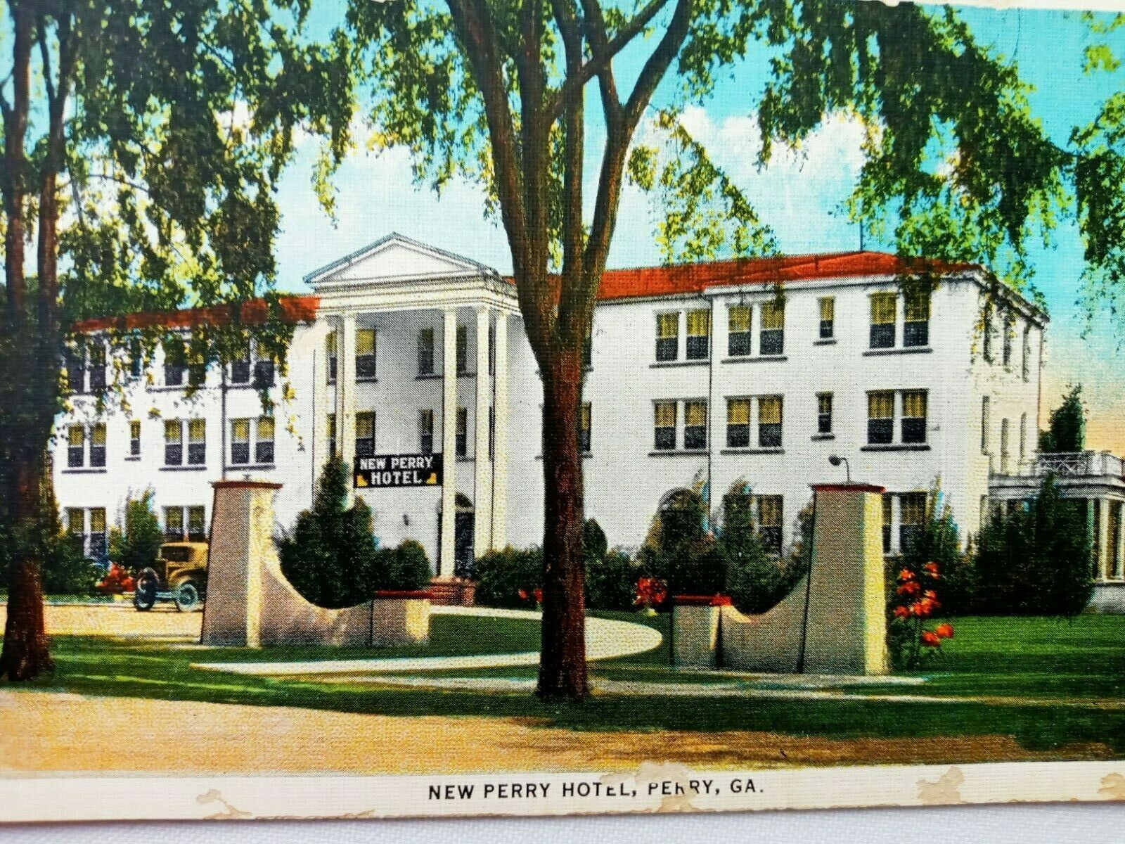 Vintage Postcard New Perry Hotel Perry GA Georgia Along Dixie Highway ...