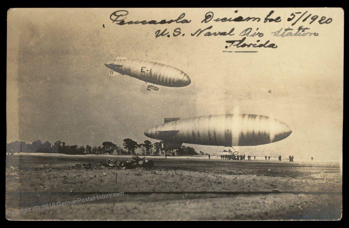 USA Zeppelin Blimps Airships Pensacola Naval Air Station 1920 Real ...