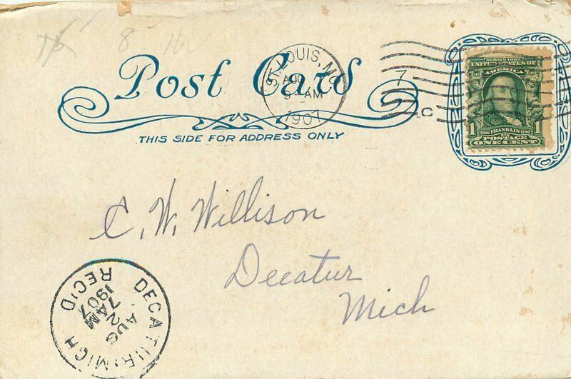 St Louis Missouri Tony Faust Street Scene undivided 1907 Postcard 21 ...