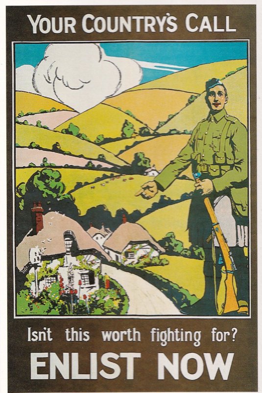 Your Countrys Call Enlist Now WW1 Army Recruitment Postcard | Topics ...