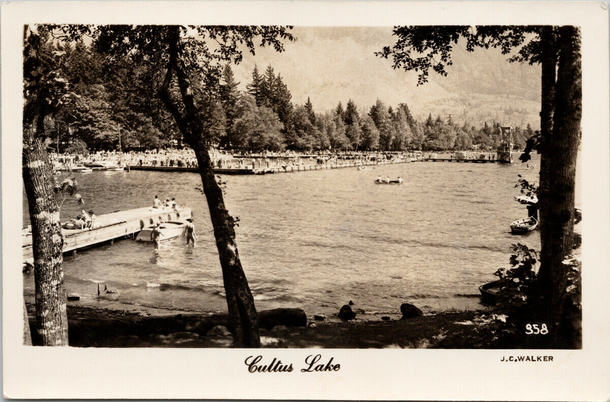 Cultus Lake BC JC Walker #358 RPPC w/ First Land Route 1763 Stamp ...